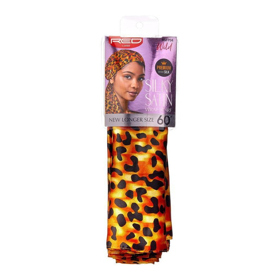 Red by Kiss Wild Silky Satin Wrap Scarf | Head Scarf | Mane Naturals