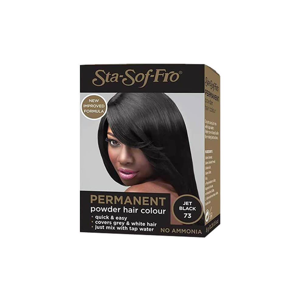 Sta-Sof-Fro Permanent Powder Hair Colour - Jet Black (73) 8g – Mane ...